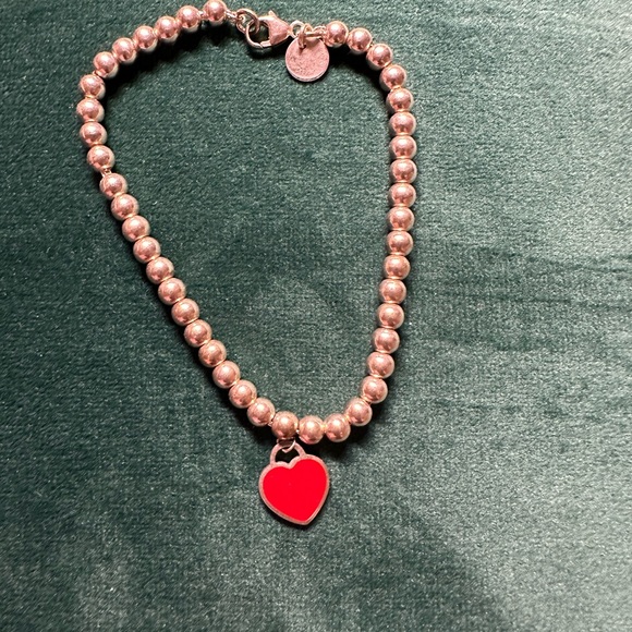 Tiffany & Co. | Jewelry | Tiffany Red Heart Tag Bead Bracelet | Poshmark